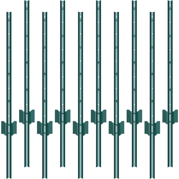 VEVOR 3 Feet Fence Post 10 Pack T-Post Heavy Duty Metal Fence Posts ...