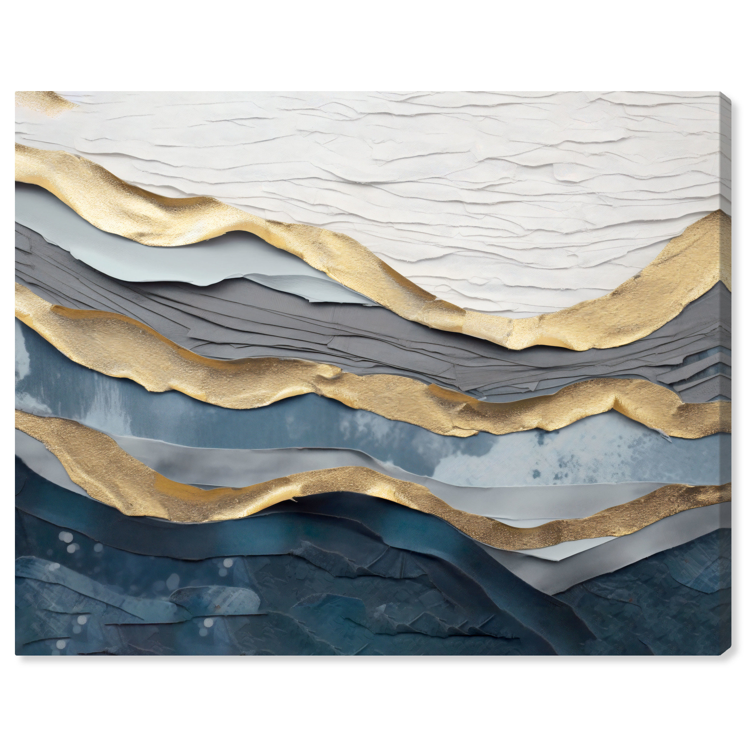 Mercer41 Nautical and Coastal Sea Level Glam Glam Gold Canvas Wall Art ...