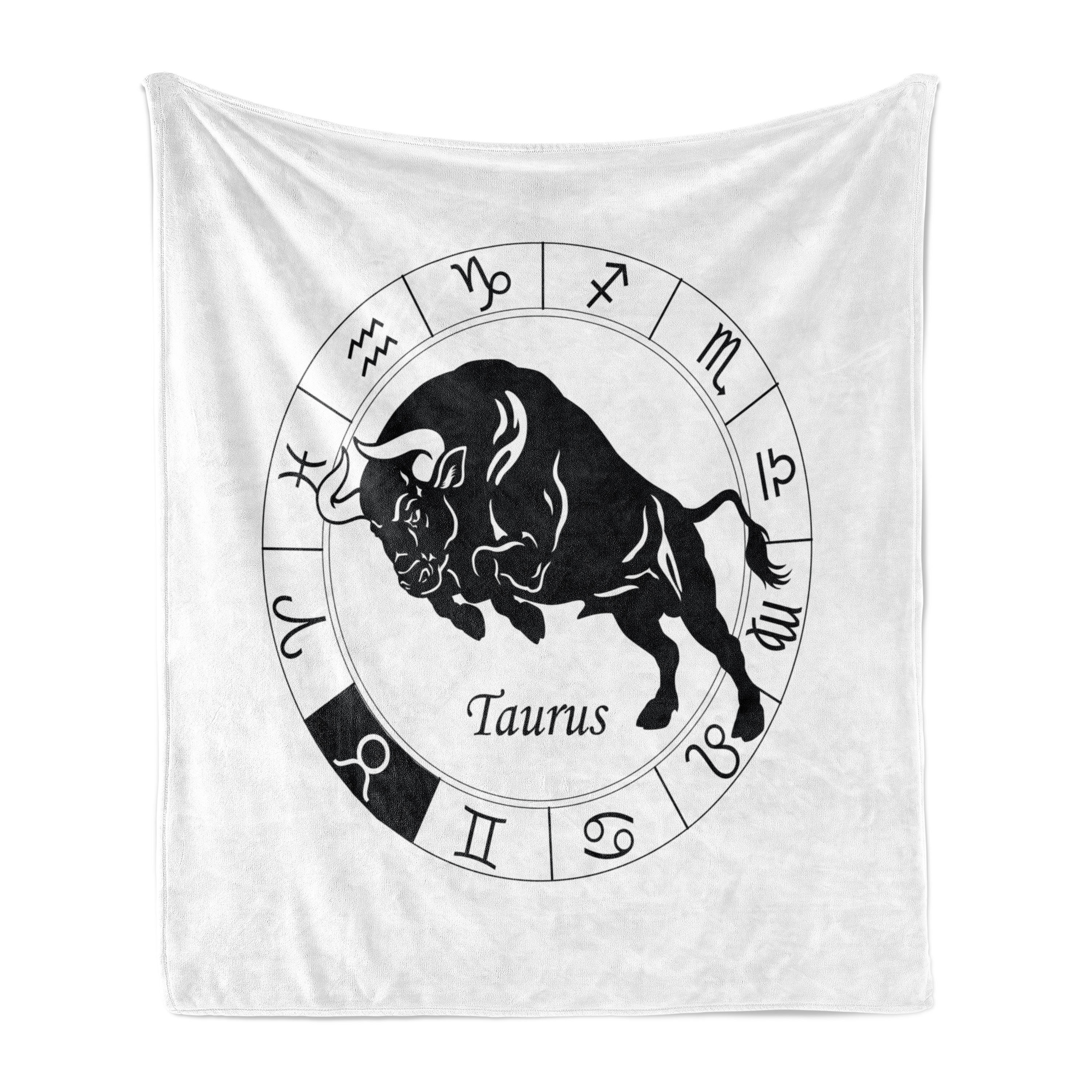 Ambesonne Zodiac Taurus Fleece Throw Blanket Mythical Ox Signs 50"x60 ...