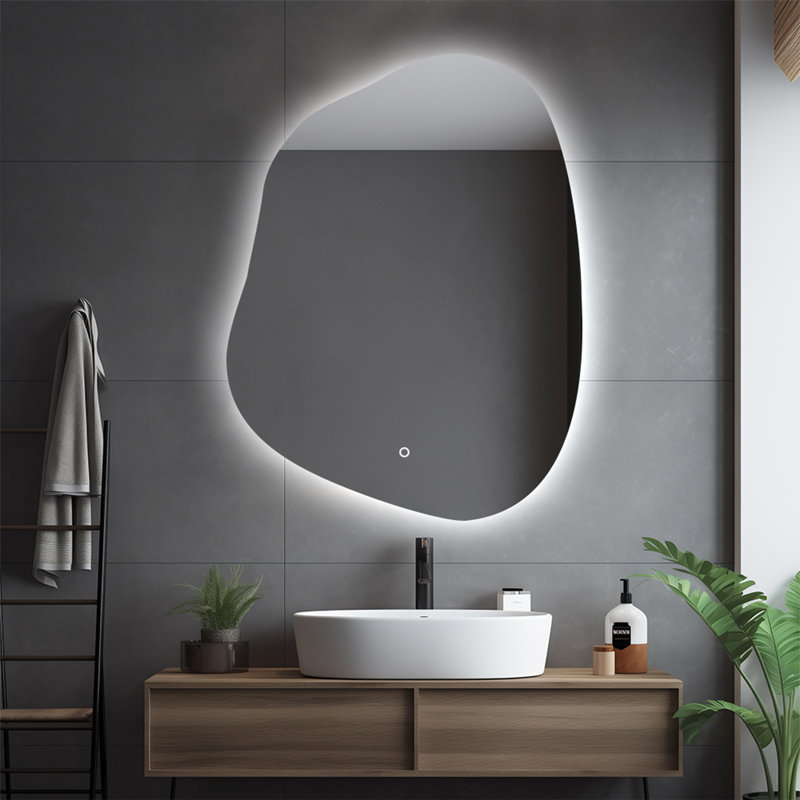Orren Ellis Irregular LED Lighted Anti-fog Bathroom Vanity Mirror | Wayfair