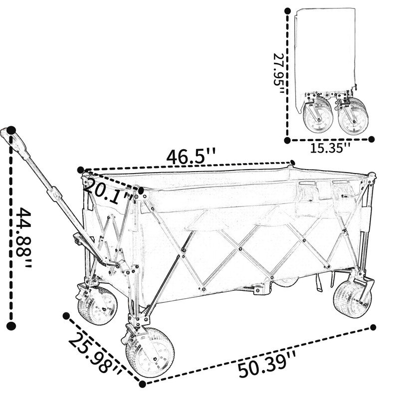 MINGT Heavy-Duty Foldable Utility Wagon - 480lbs Capacity, Patented ...