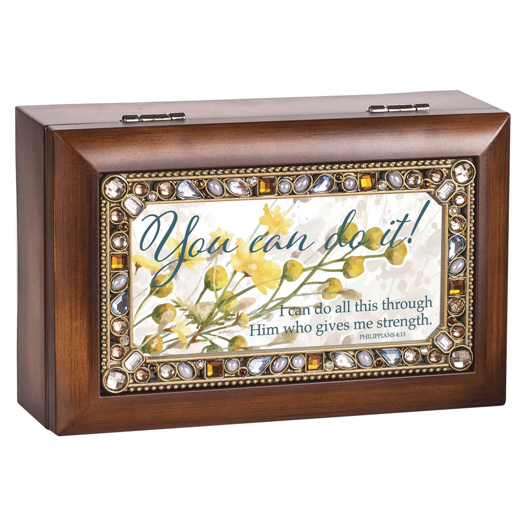 Fleur De Lis Living Petite Music Box You Can Do It! Phil4:13 | Wayfair