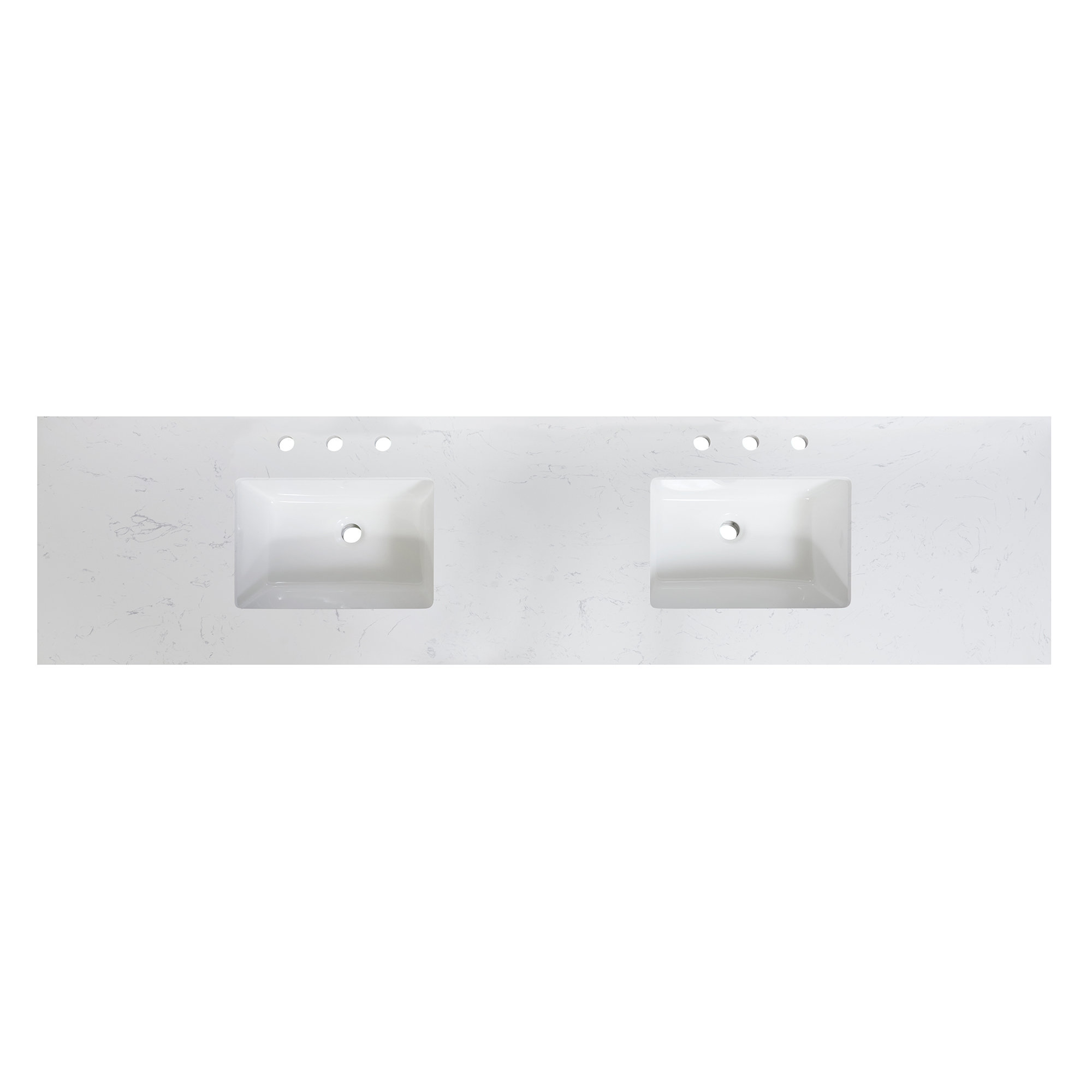 Altair Oderzo 84" Resin Double Vanity Top with Sink and 6 Faucet Holes ...
