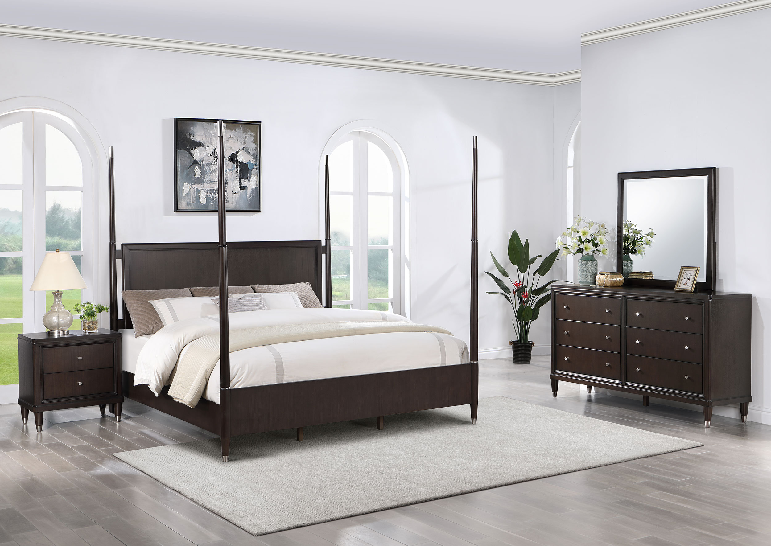 Corrigan Studio® Timeless Elegance - Temya 5-Piece Bedroom Set Brown ...