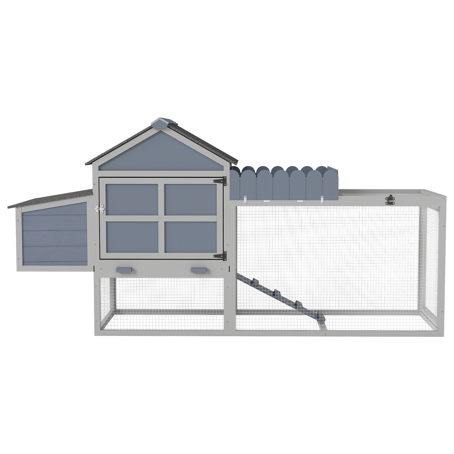 Tucker Murphy Pet™ 3-Tier Grey Metal Chicken Cage With Removable Flower ...