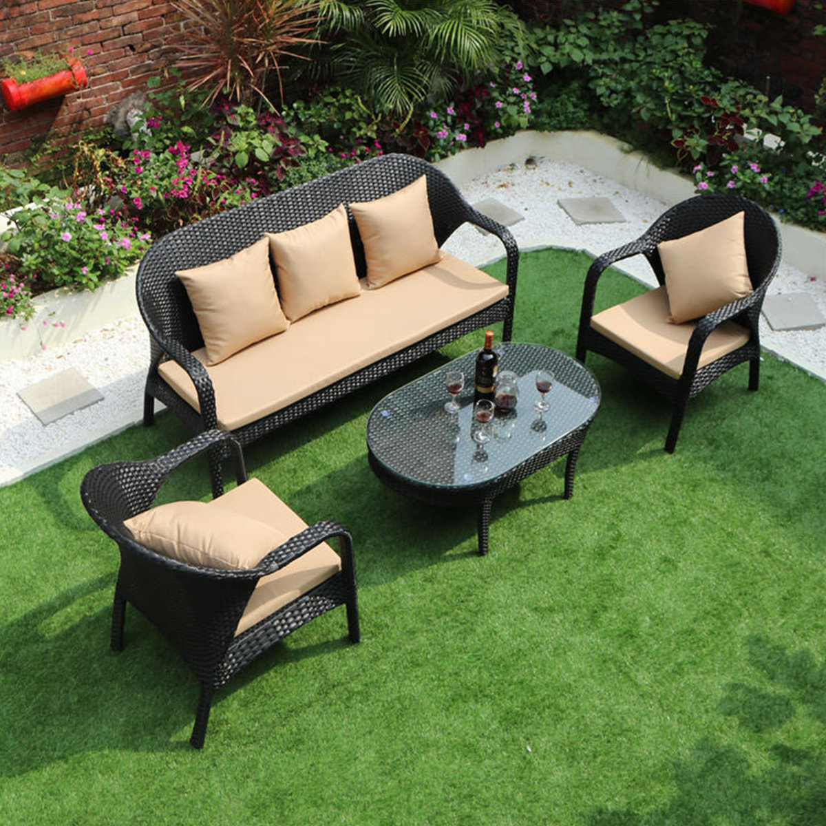 Lark Manor™ Siterra 5 - Person Outdoor Seating Group with Cushions ...