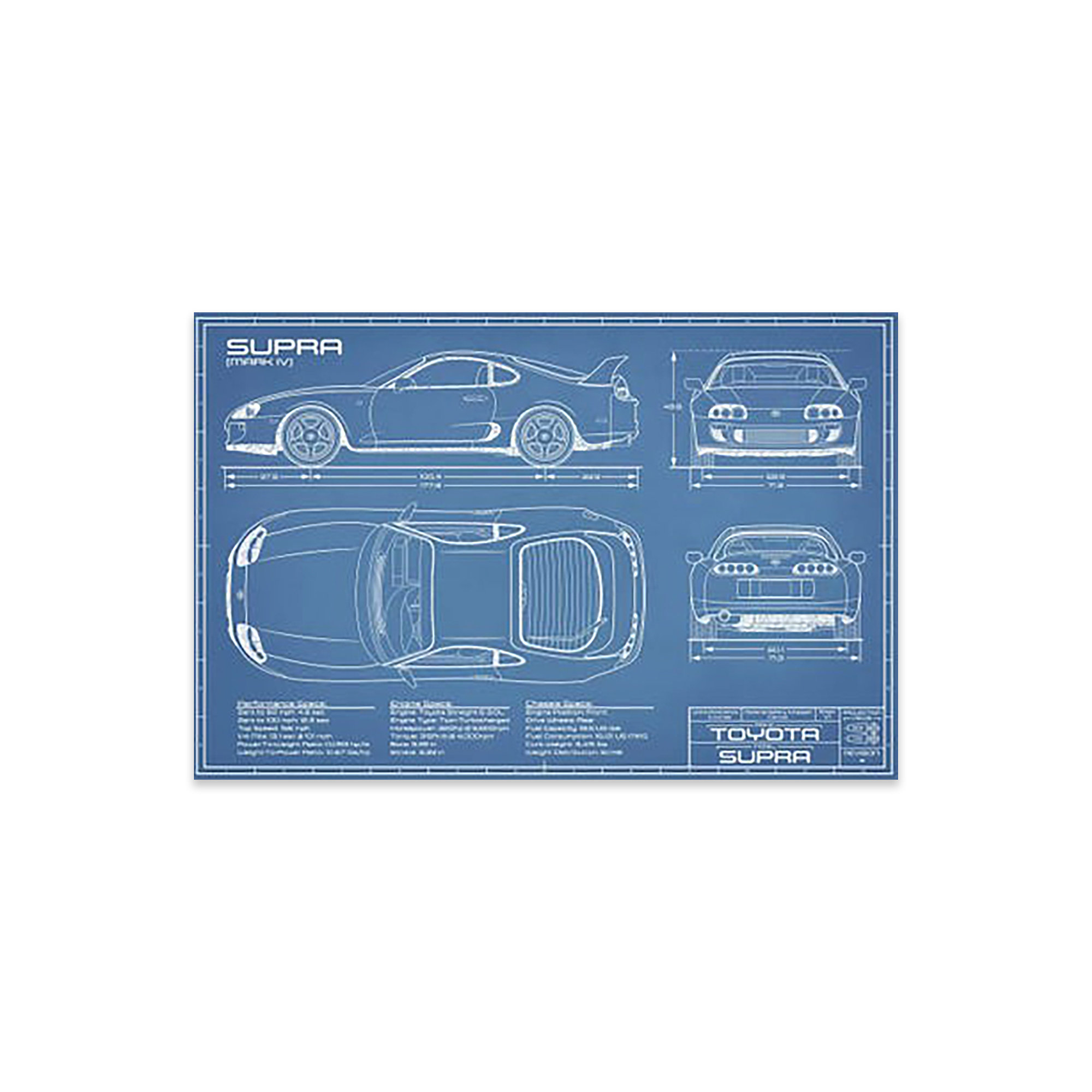 Williston Forge Toyota Supra MKIV Blueprint Print On Acrylic Glass ...