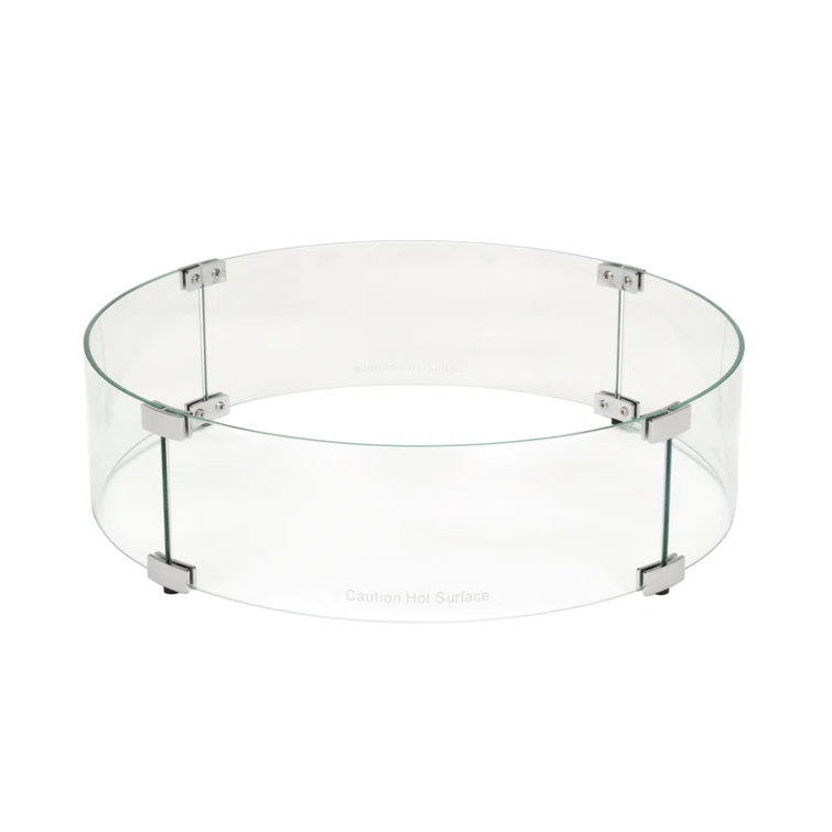 Haxvin 22" X 22" Round Glass Fire Flame Guard With Stainless Steel ...