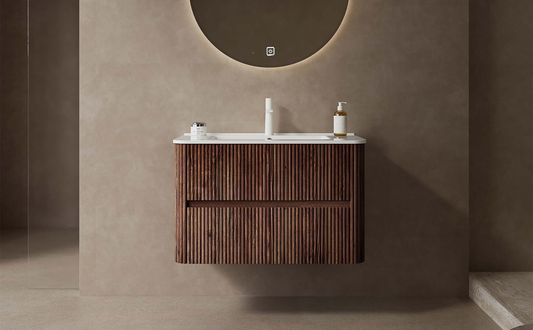 Ophelia & Co. 30" Retro Walnut Bathroom Vanity with Sink | Wayfair