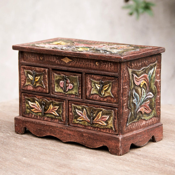 Bloomsbury Market Leather and Wood Bird Jewelry Box | Wayfair