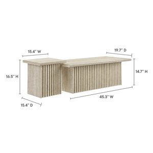 Modway Render Nesting Faux Travertine Coffee Tables Set Of 2 In ...