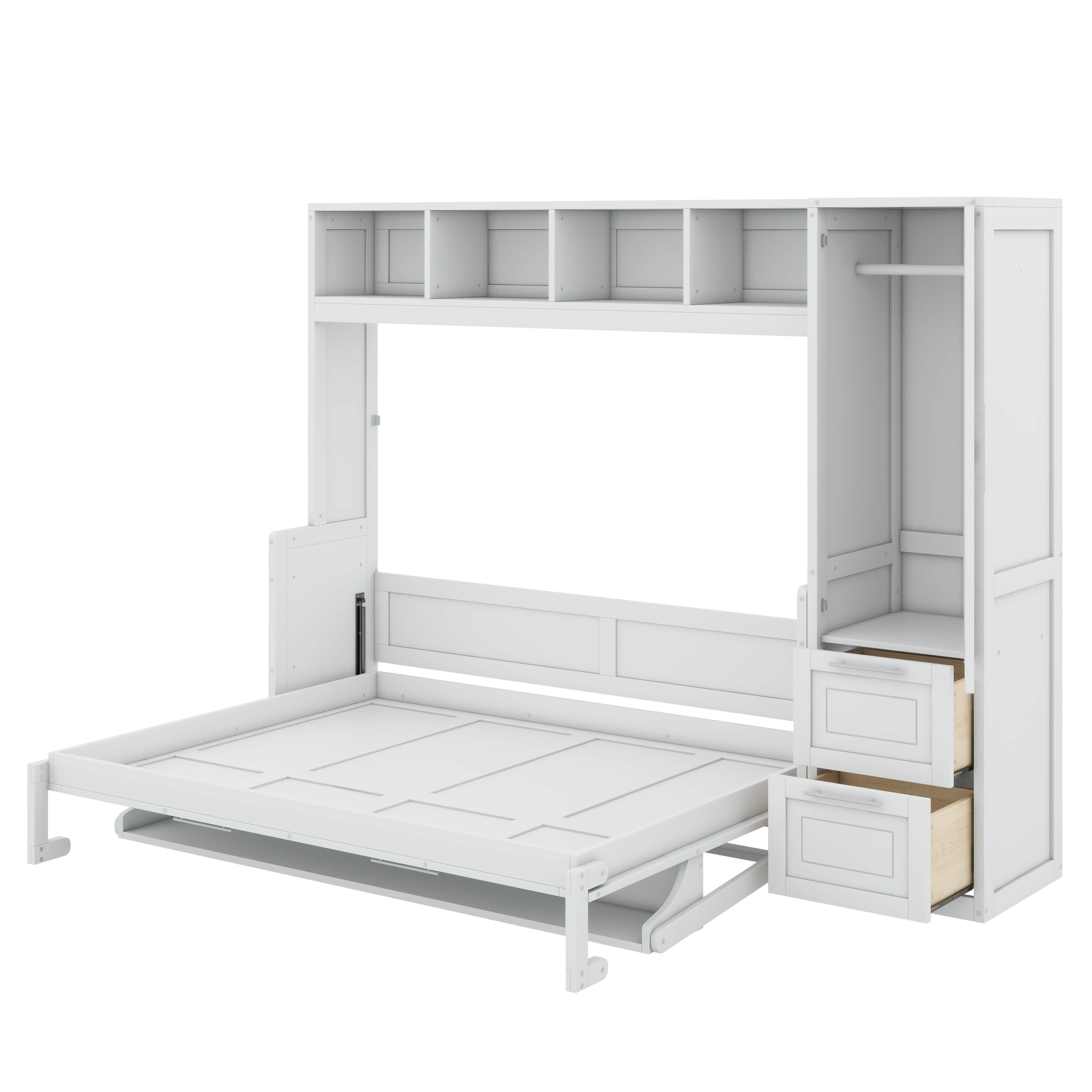 Latitude Run® Sleek Murphy Wall Bed With Integrated Wardrobe And Drawer ...