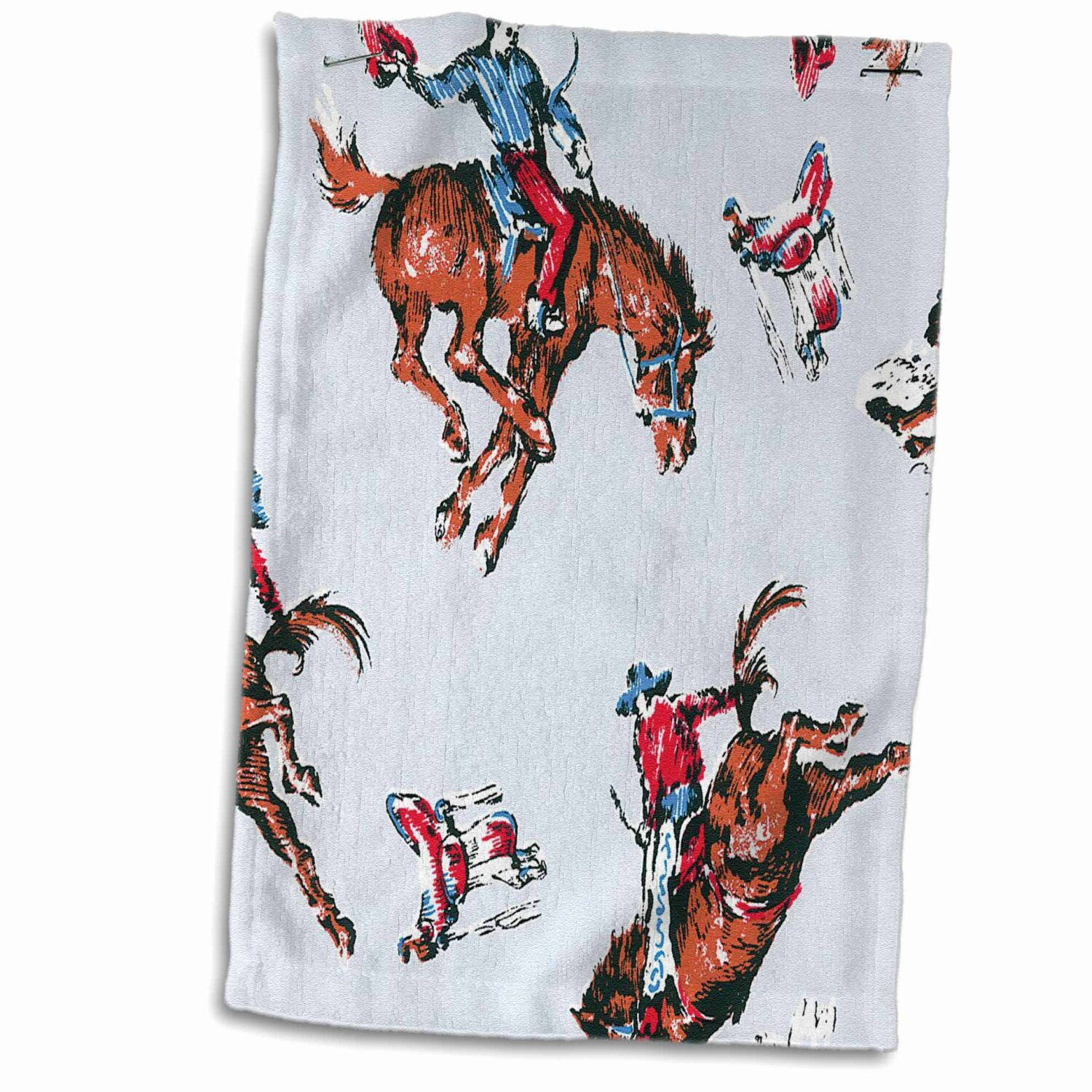 Foundry Select Retro Rodeo Cowboys 3D Print Towel - 15x22 Inch Western ...