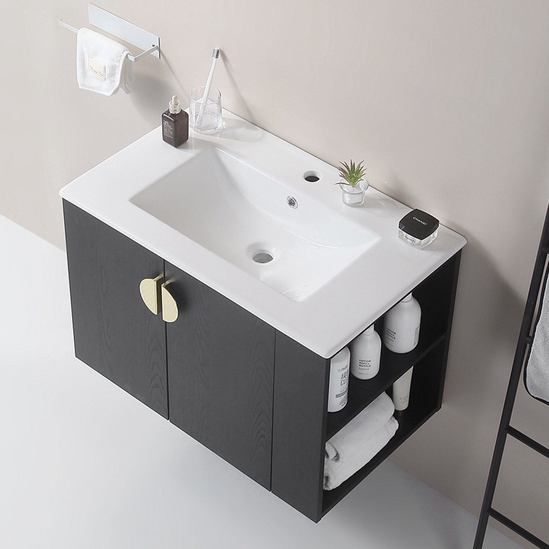Ebern Designs Bathroom Vanity with Sink,with two Doors Cabinet Bathroom ...