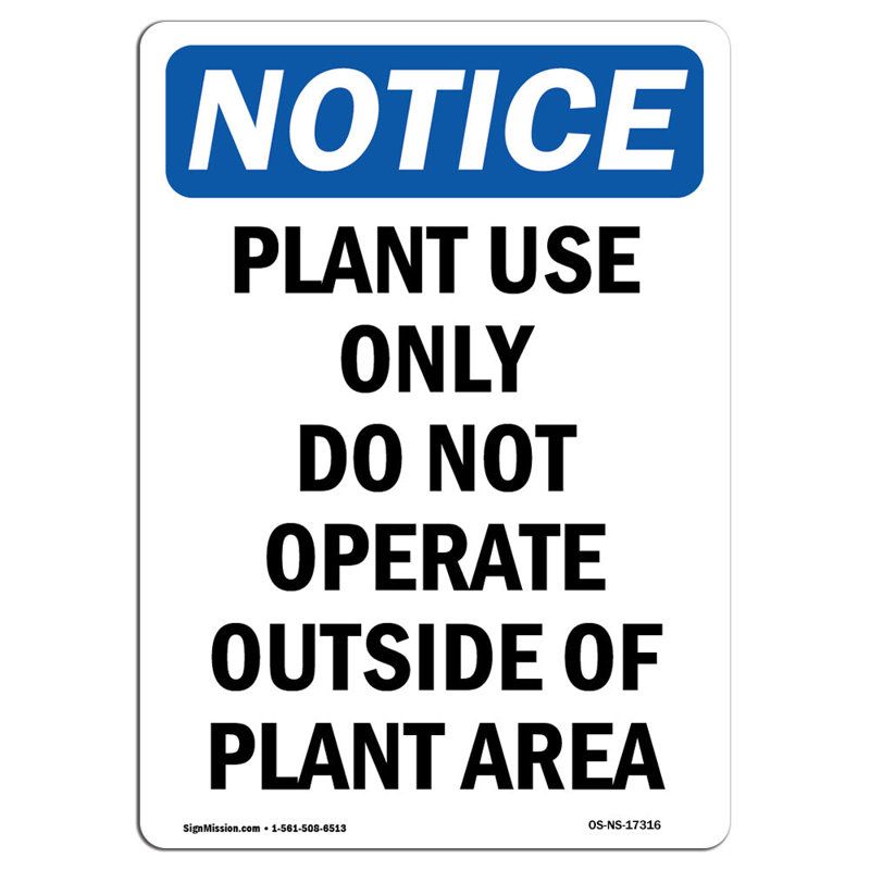 SignMission Plant Use Only Do Not Operate Sign | Wayfair
