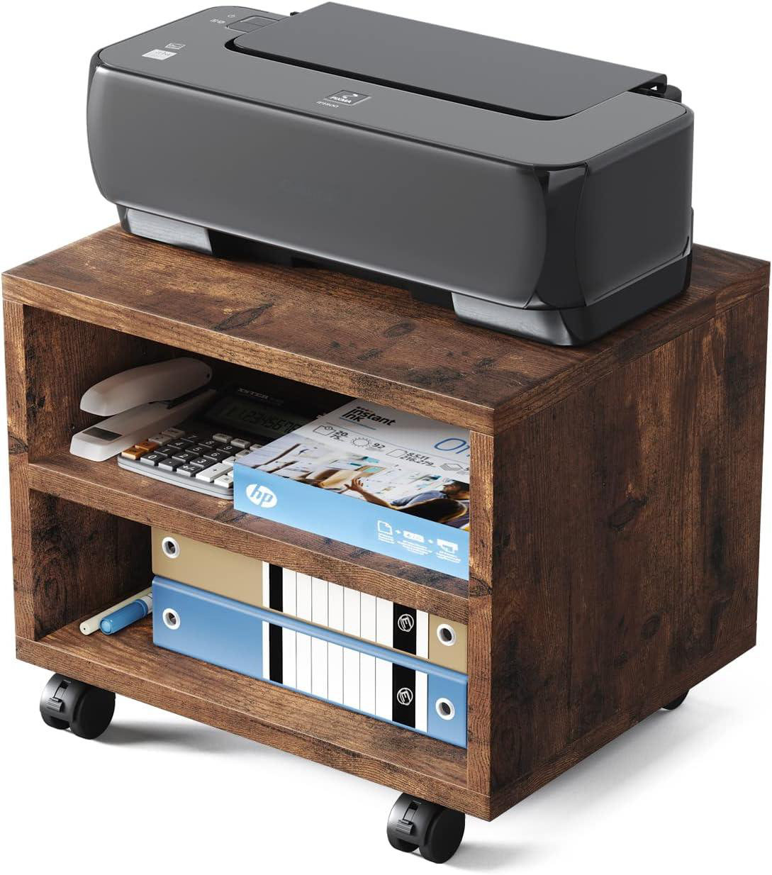 RIVERCITY CUSTOM CABINETRY, INC. Printer Stand With Storage - Wood ...