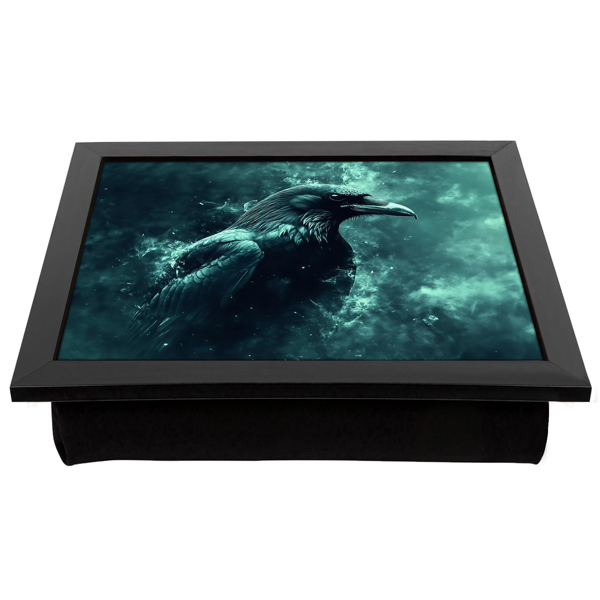 George Oliver Raven Graphic Bird Lap Tray with Cushion | Wayfair.co.uk