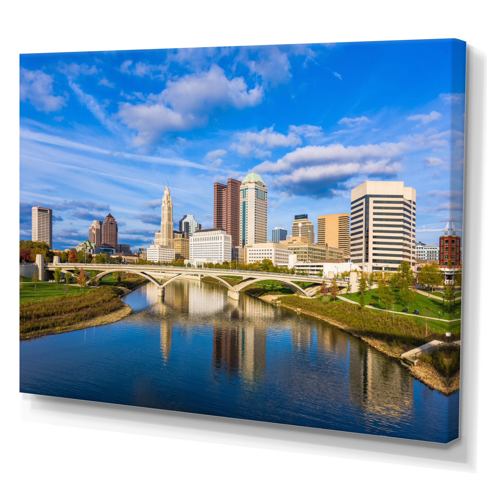 Ebern Designs Columbus Ohio Skyline - Cityscapes Wall Art Living Room ...