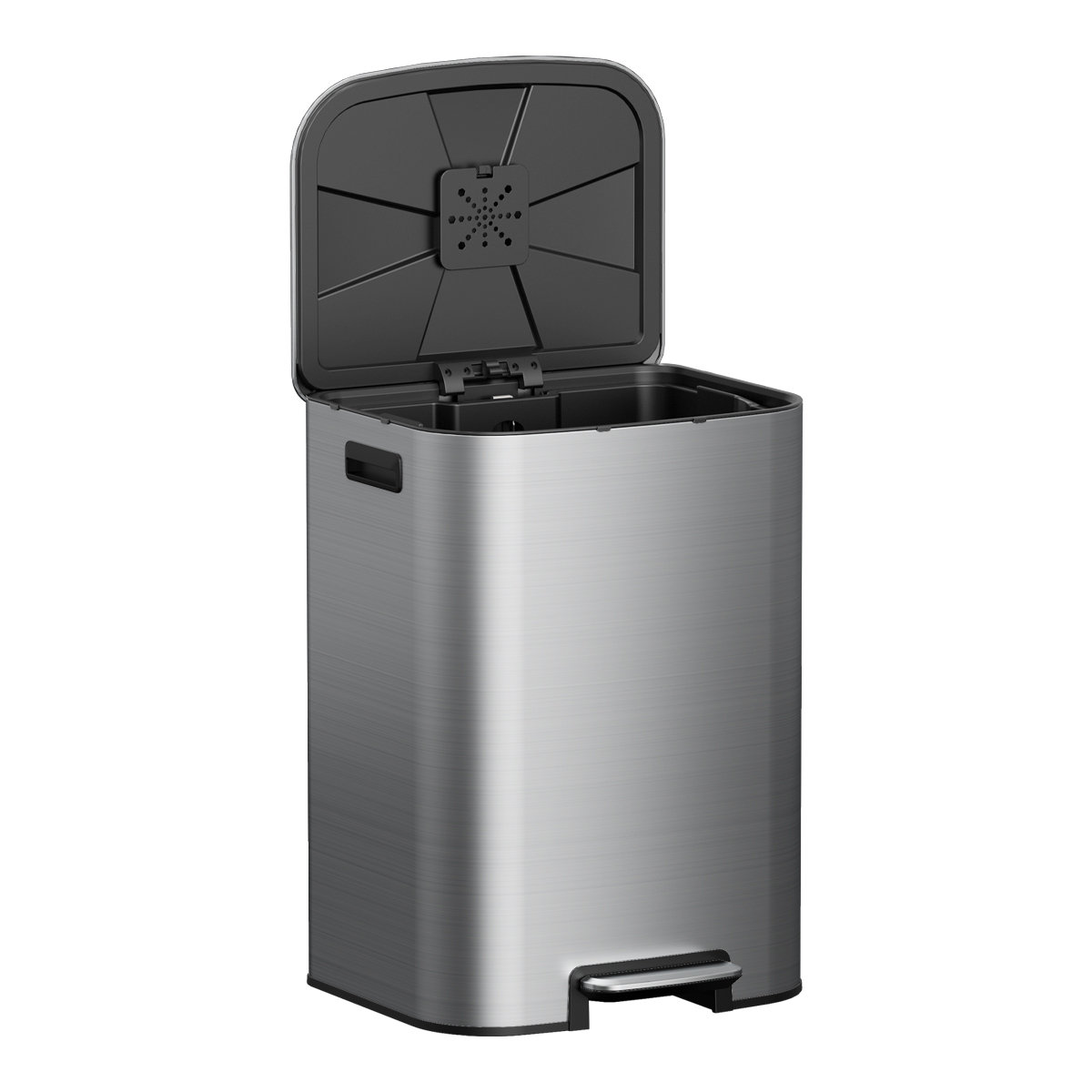 Ksskss 16 Gallon Kitchen Trash Can With Lid, 60L Stainless Steel Step ...