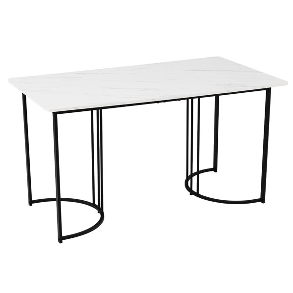 Canora Grey Modern 140 X 80cm Marble Effect Dining Table | Wayfair.co.uk