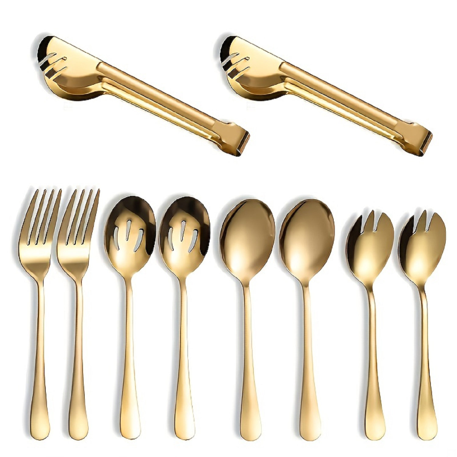 Everly Quinn Pierenrico 10pcs/set Stainless Steel Cutlery, Serving ...