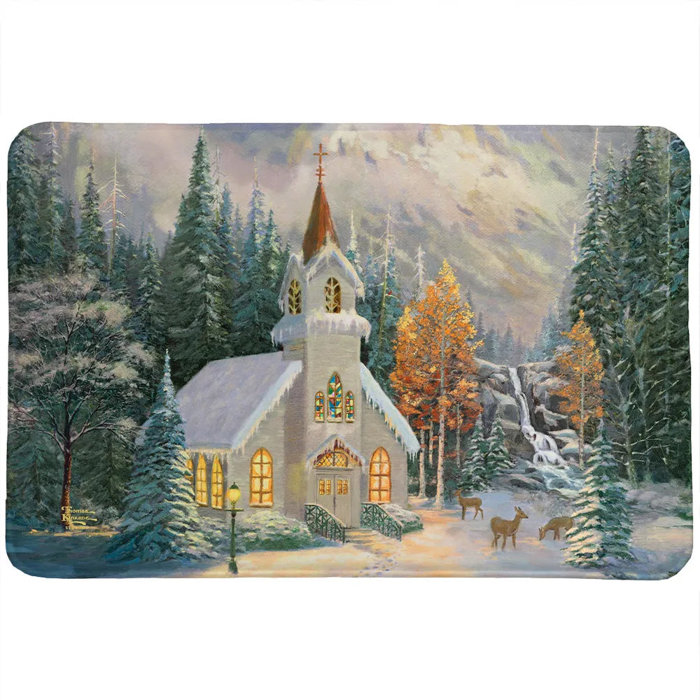 Thomas Kinkade Studios Thomas Kinkade Deer Creek Chapel Memory Foam Rug ...