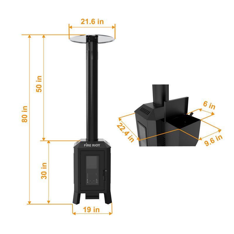NUUK Outdoor Wood Pellet Heater with Glass Window, 75,000 BTU & Reviews ...
