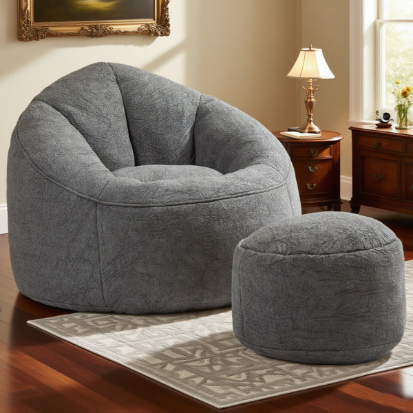Trule Compressed Accent Chair,Fabric Sofa Chair With Removable Ottoman ...
