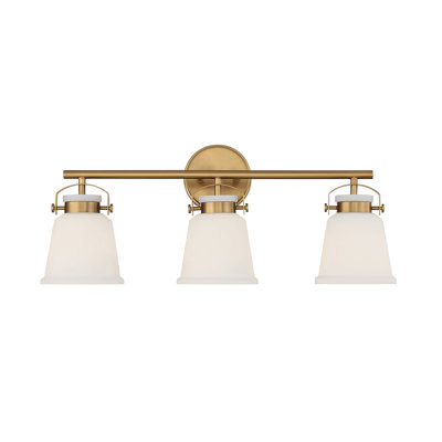 Wade Logan® Cullison 3-Light Dimmable Weathered Brass Vanity Light ...