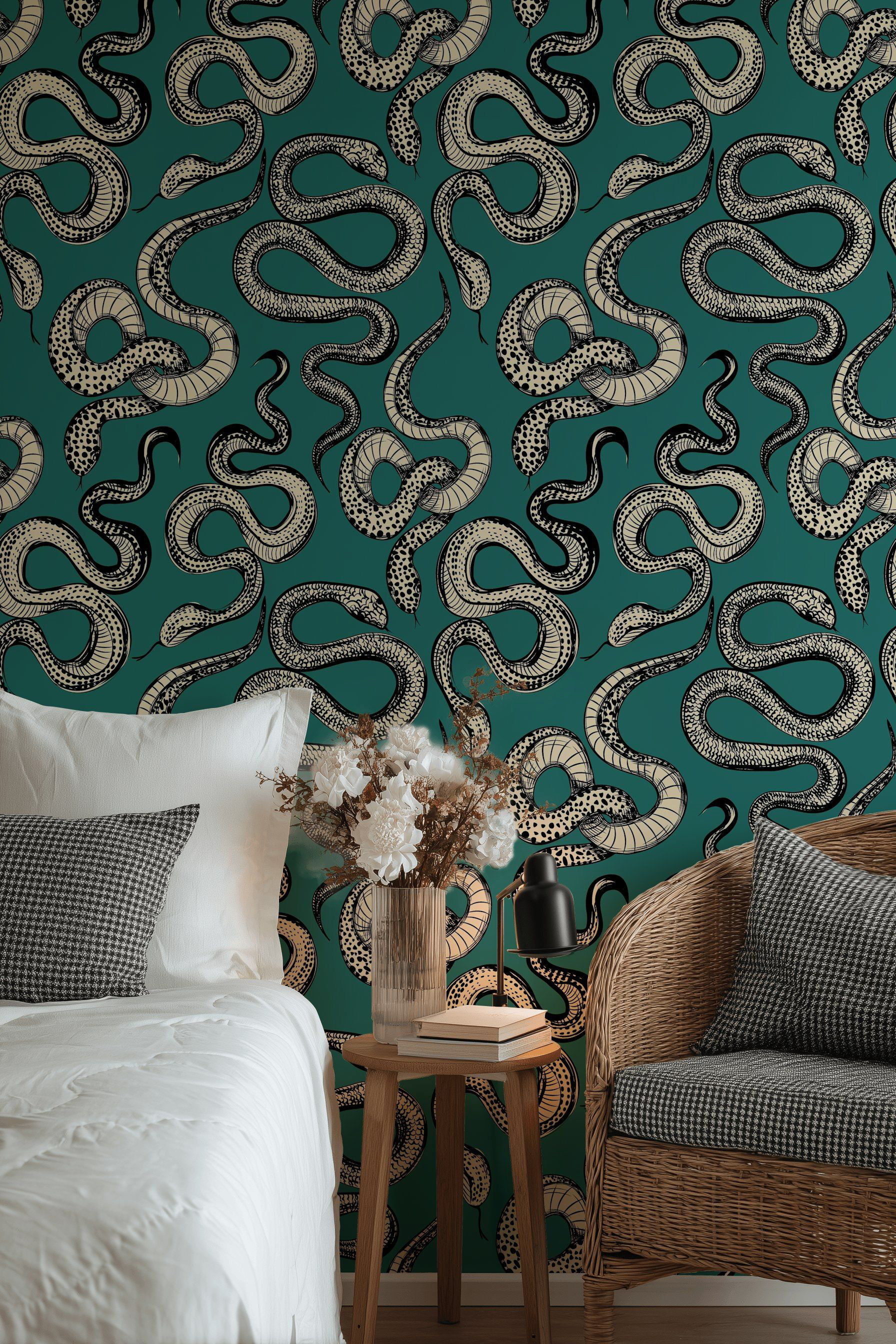 Lark Manor Snake Wallpaper Snake Peel And Stick Snake Wall Mural ...