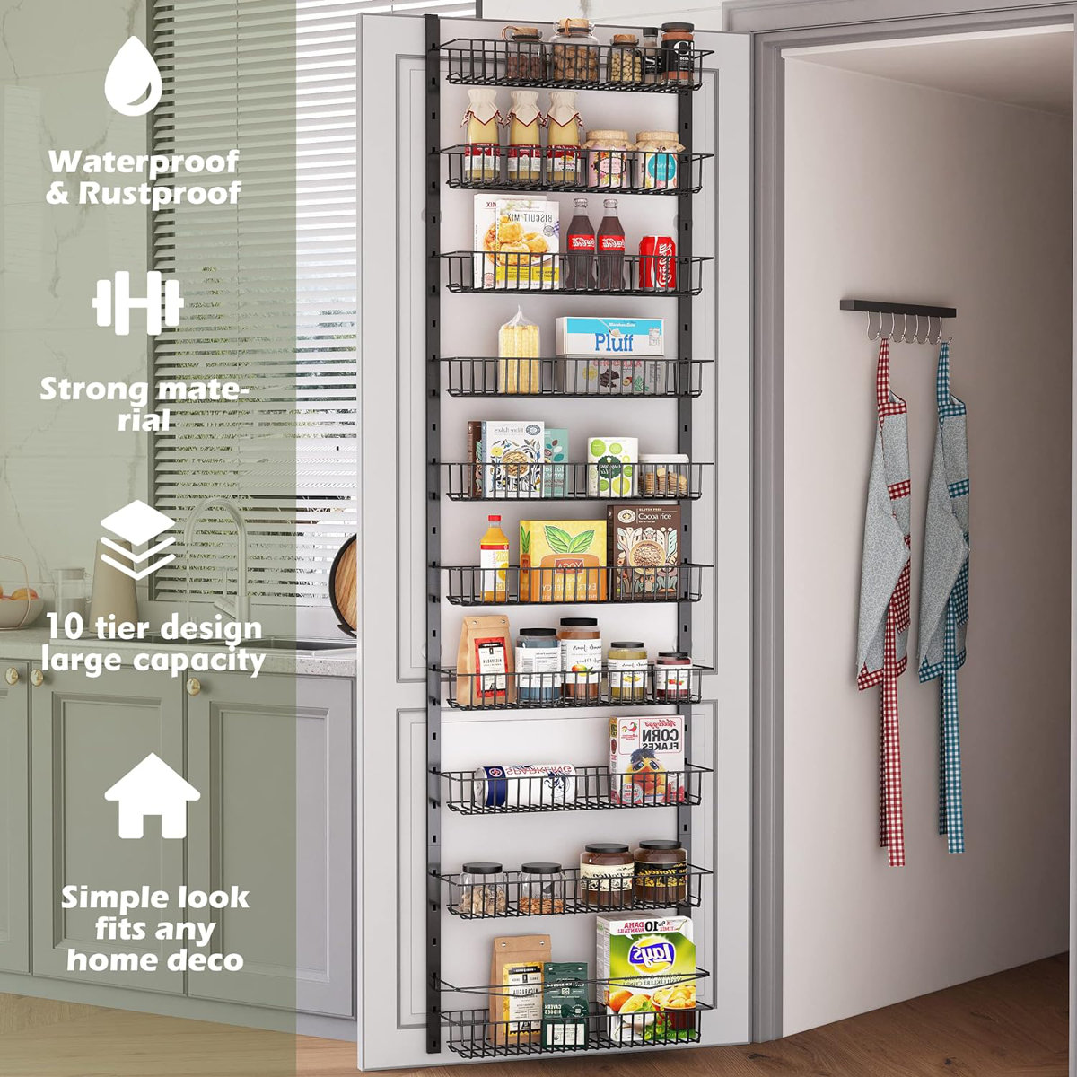 Prep & Savour Cabinet Door Spice Rack with Adjustable Racks | Wayfair