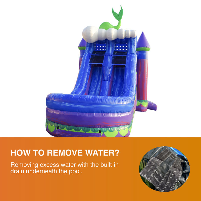 JumpOrange Mermaid Commercial Grade Bounce House Water Slide for Kids ...