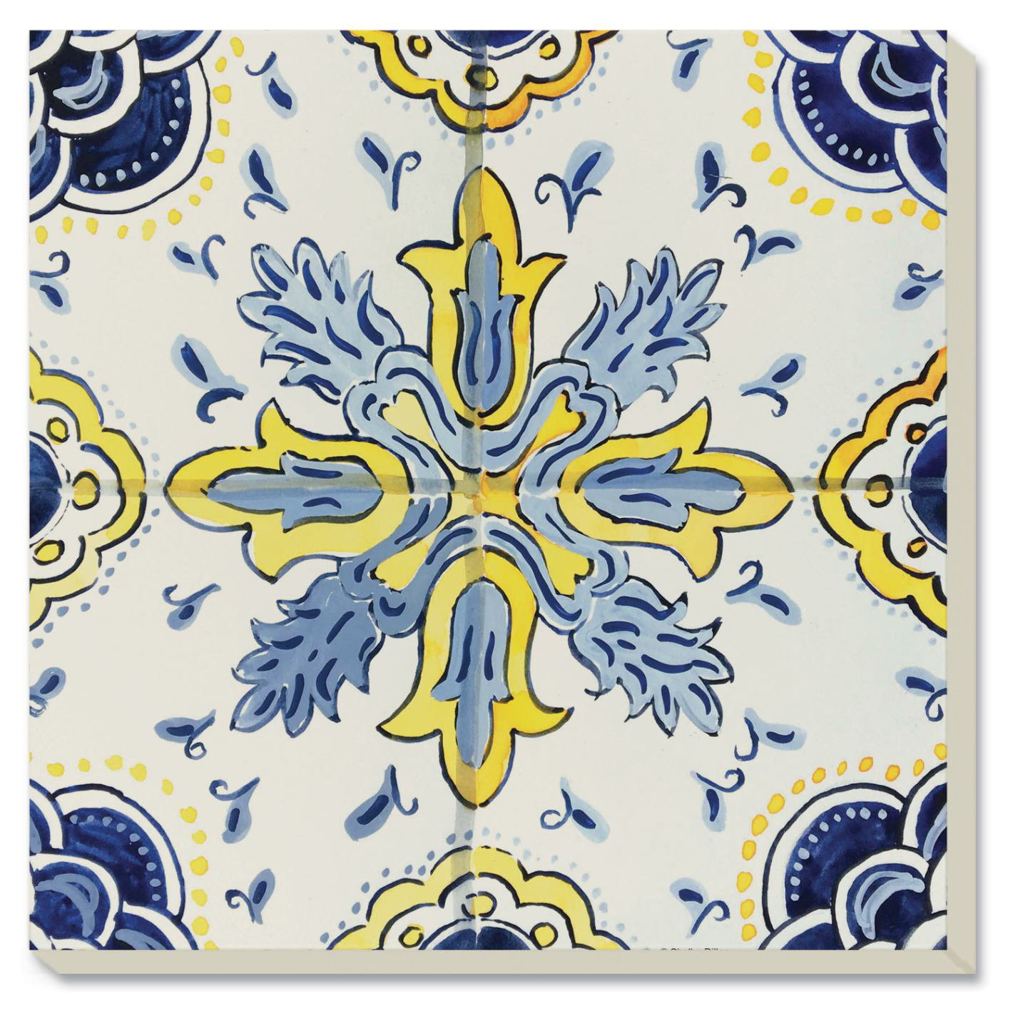 Charlton Home® Spanish Tile II Decorative 7.9" Square Ceramic Stone ...