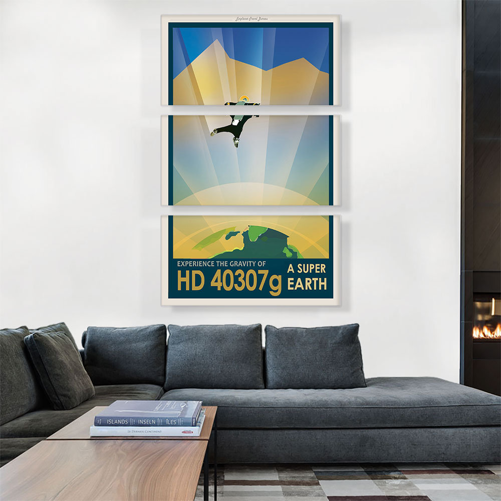 ARTCANVAS HD40307G Super Earth Experience the Gravity - 3 Piece Wrapped ...