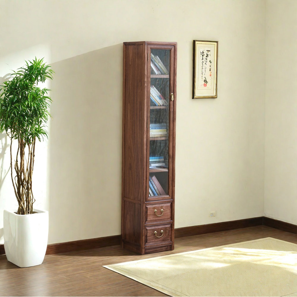 Kaoloupin Chinese style bookcase with glass doors - Wayfair Canada