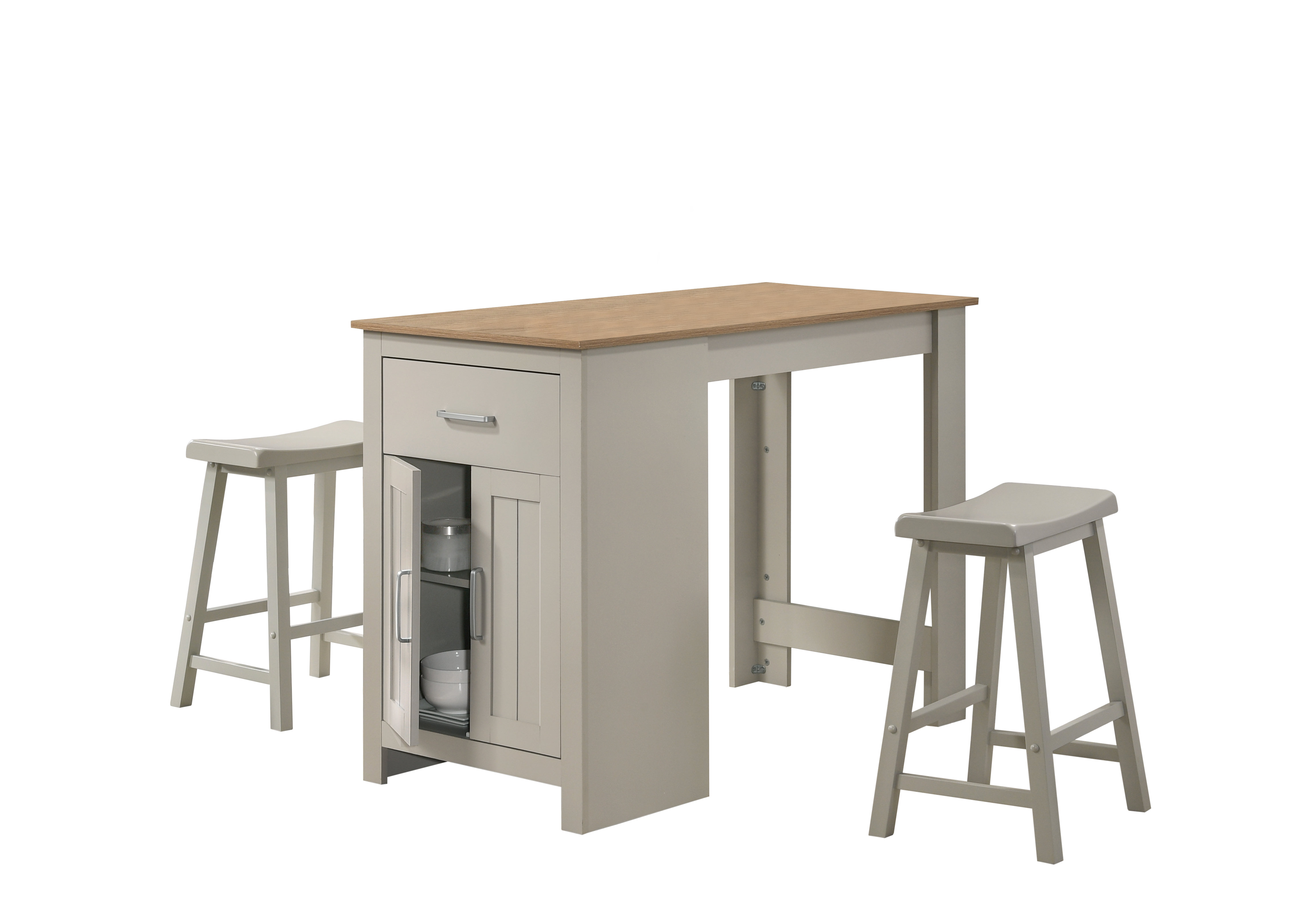 Red Barrel Studio® Tennisha Kitchen Island With Seating Coffee Station ...