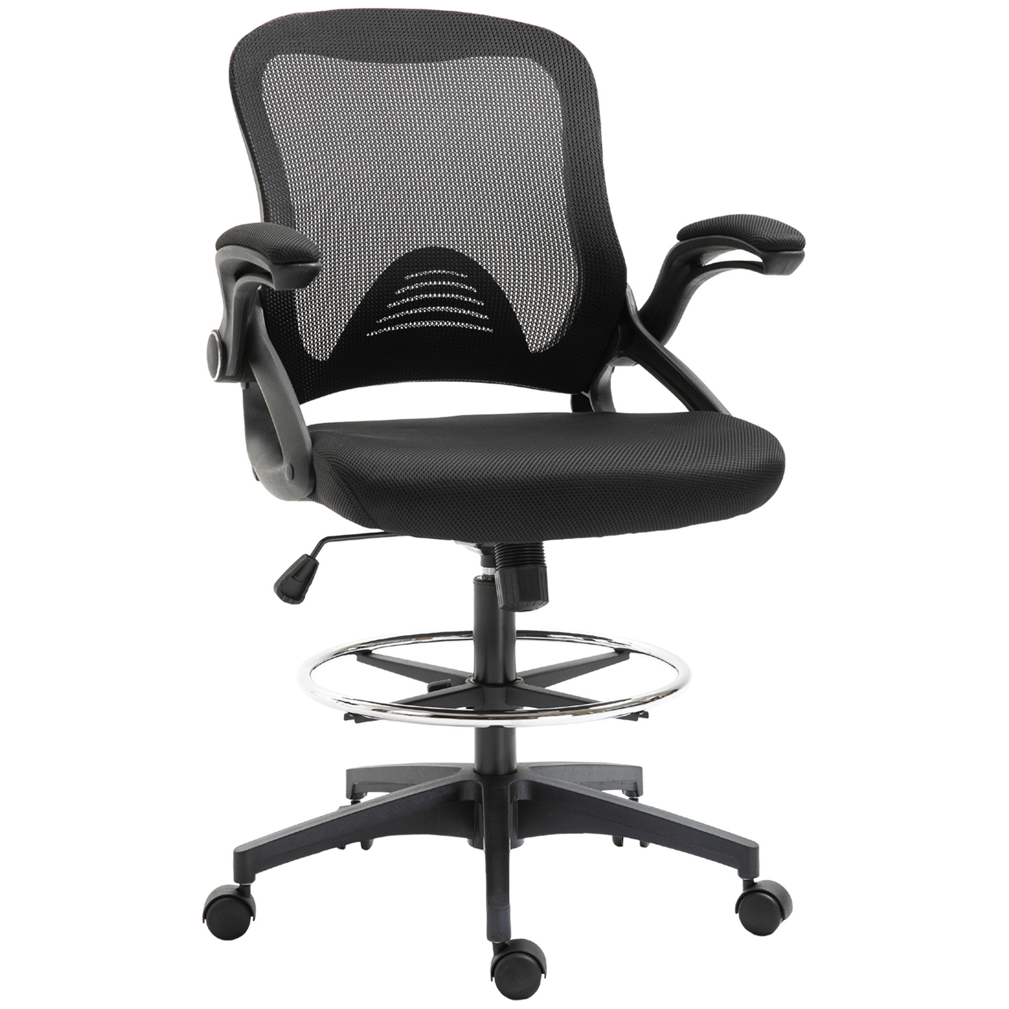 Latitude Run® Mesh Drafting Chair With Adjustable Seat And Footrest ...