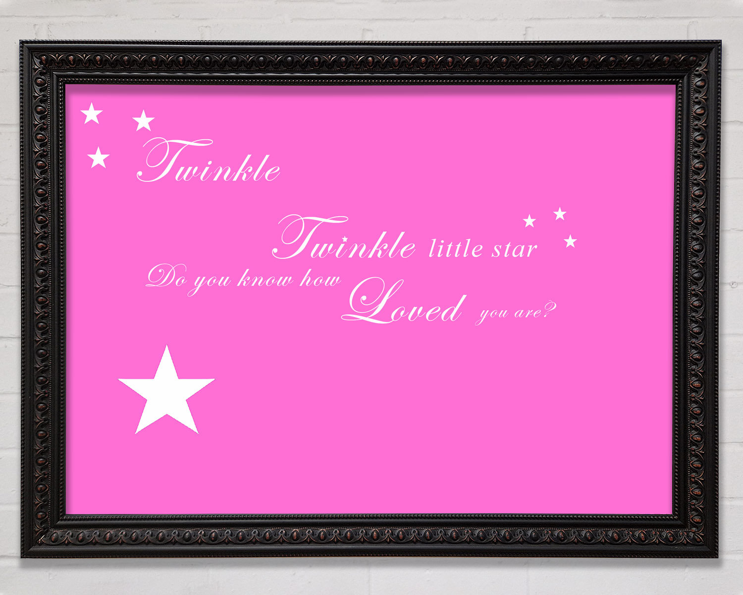 Bright Star Nursery Quote Twinkle Twinkle Little Star 1 Silver - Print ...