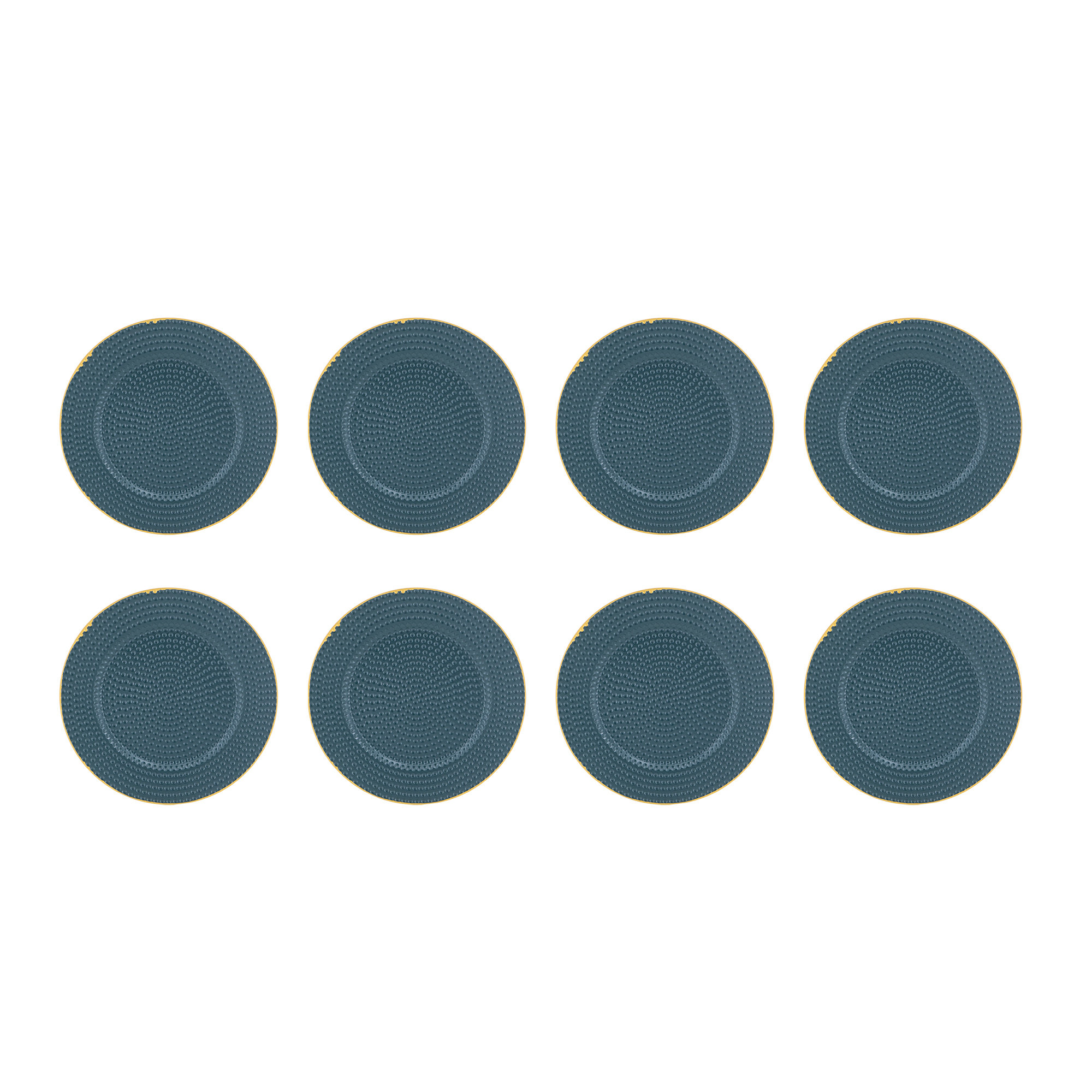 Mercer41 Dotted Plastic Plate - Set Of 8 - Blue | Wayfair
