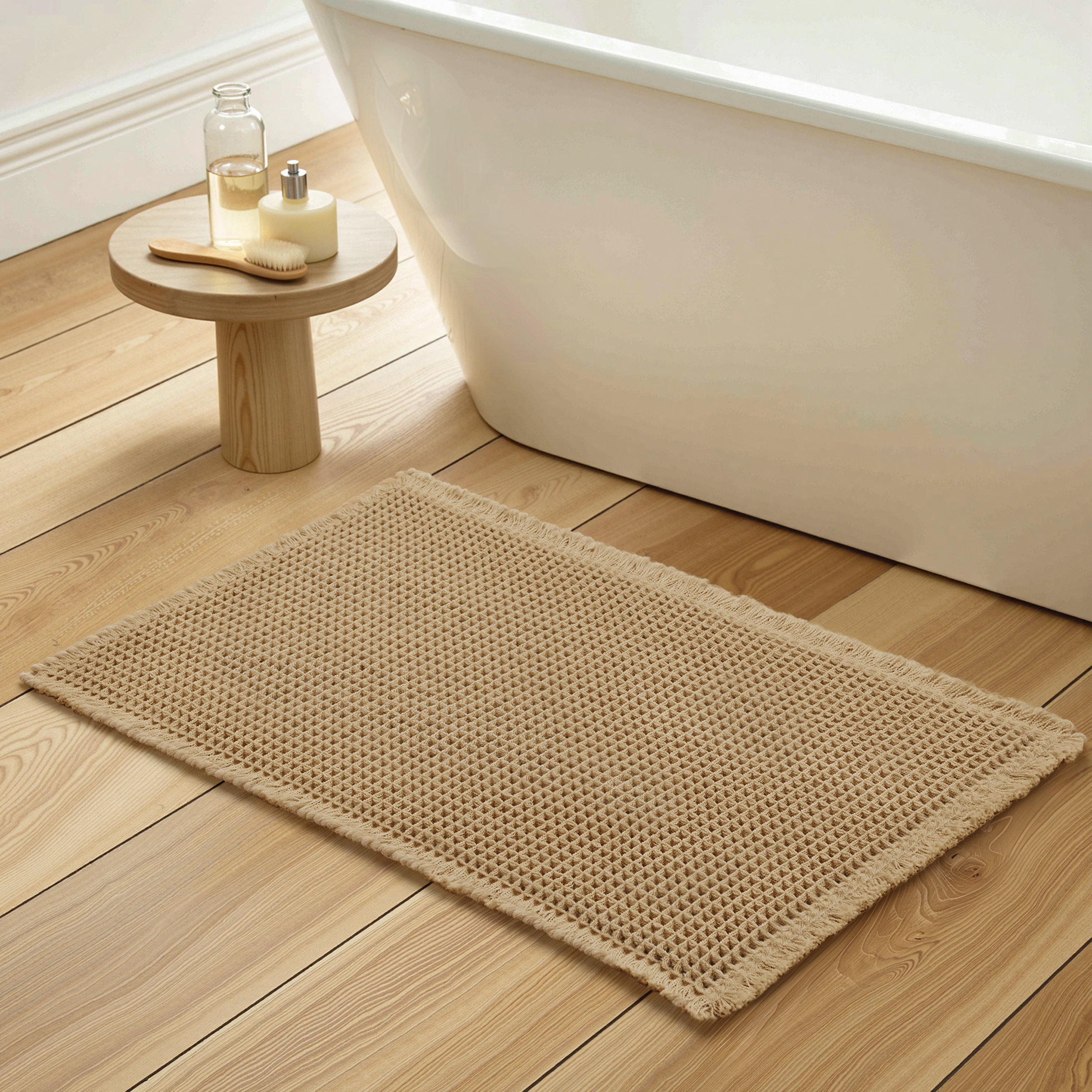 Gracie Oaks Upgraded Waffle Bath Rugs, Super Absorbent Non Slip Bath ...