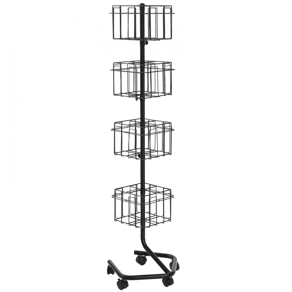 Latitude Run® Brochure Display Rack, 4-Tier 32 Pockets Rotating ...