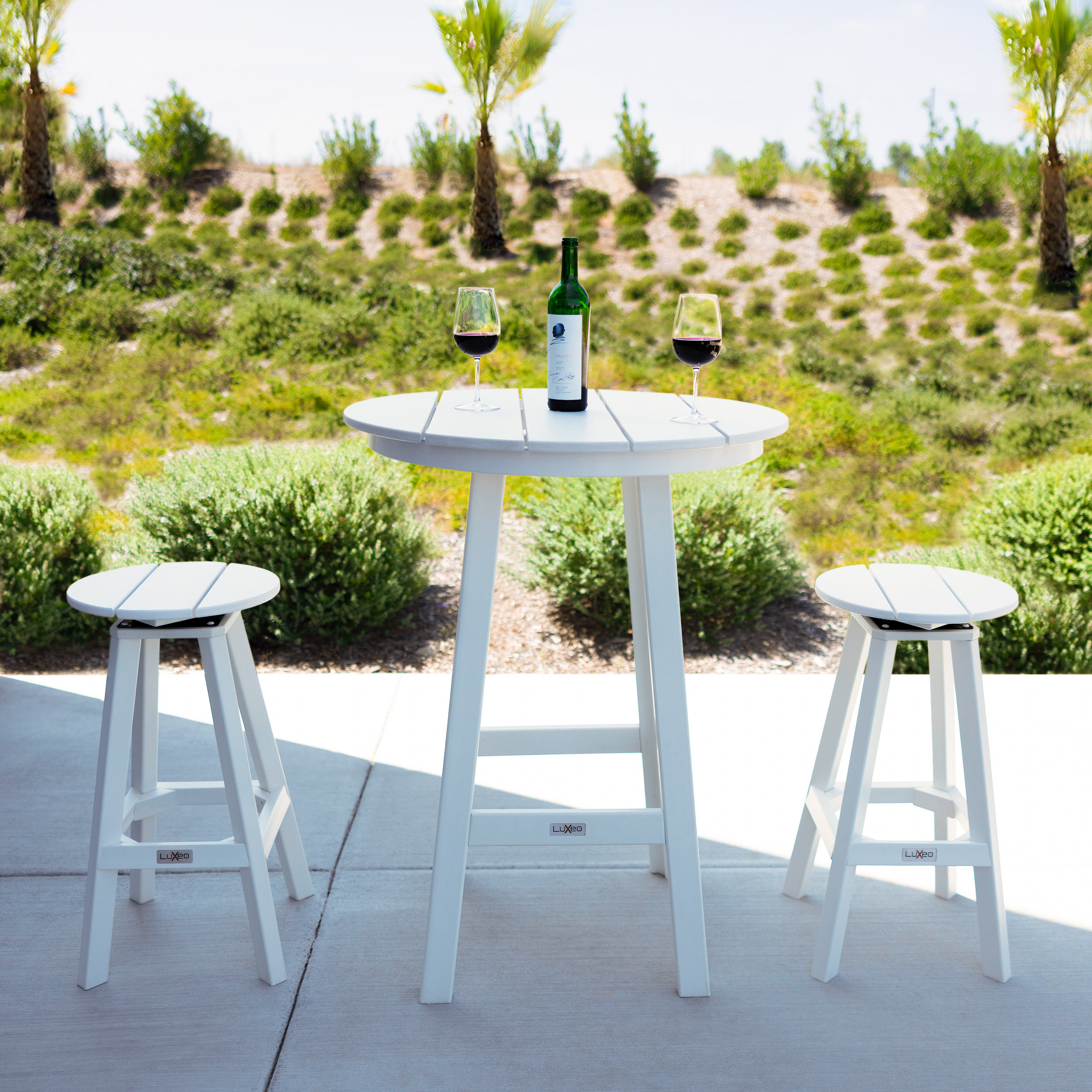 LuXeo Mason-Cabo Round Counter Bar ( 3-Piece Set) | Wayfair