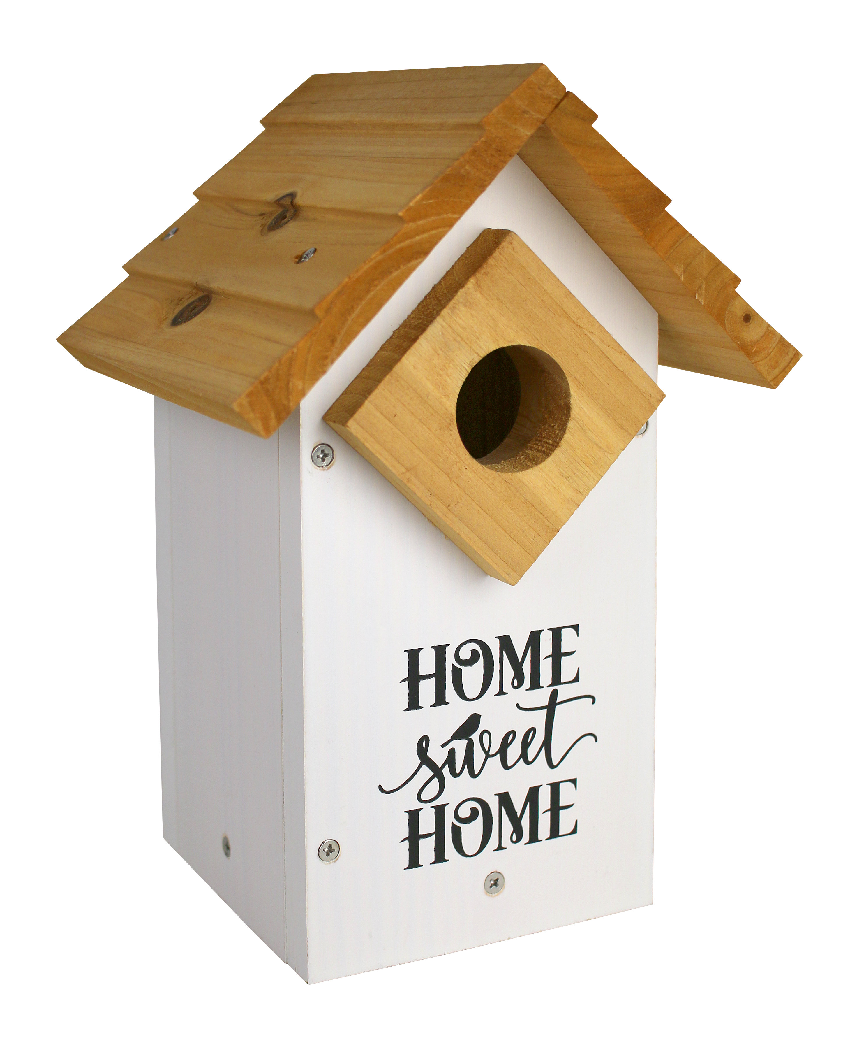 August Grove® Nature's Way Farmhouse Cedar Bluebird House, White | Wayfair