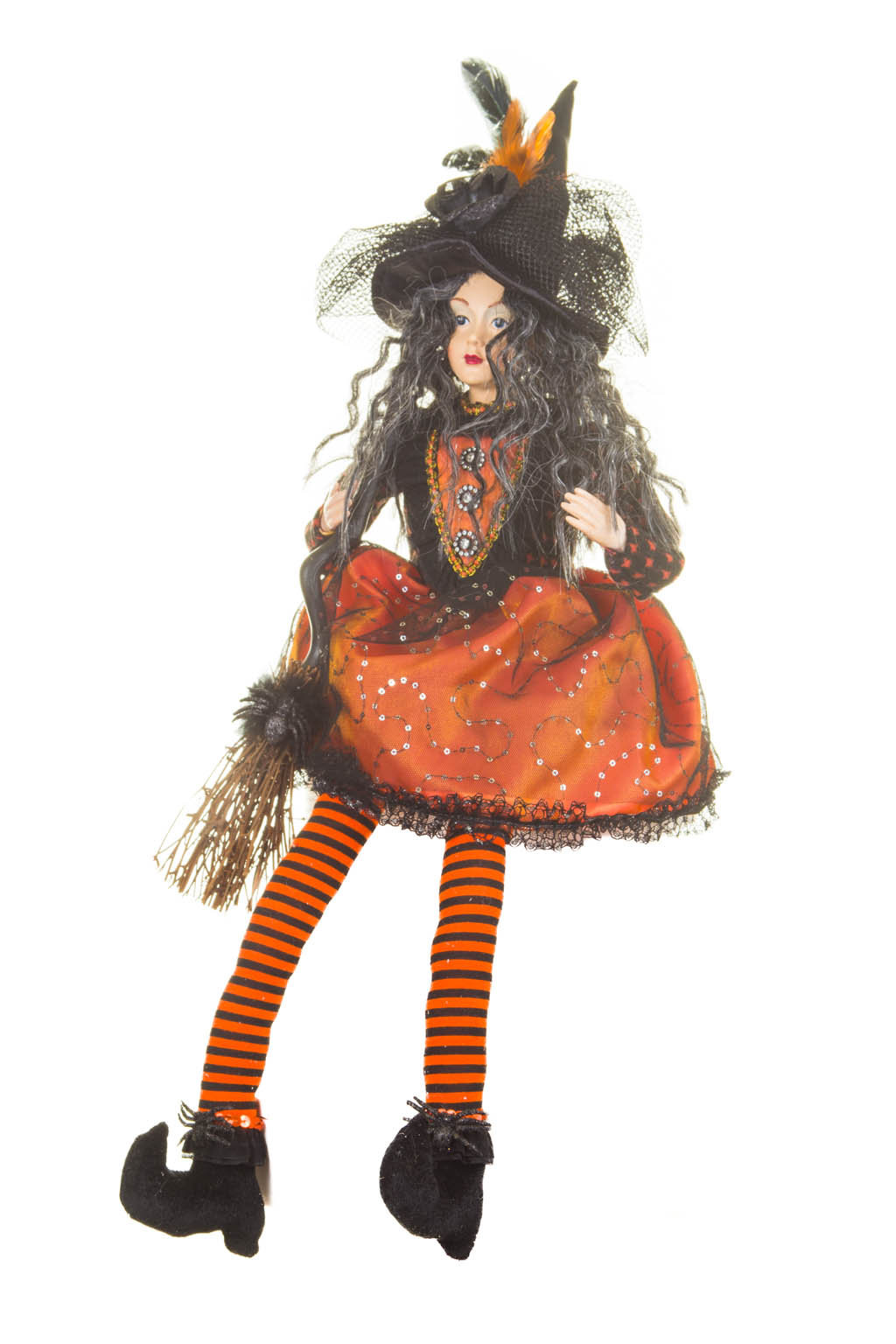 The Holiday Aisle® Sitting Orange Captivating Witch | Wayfair