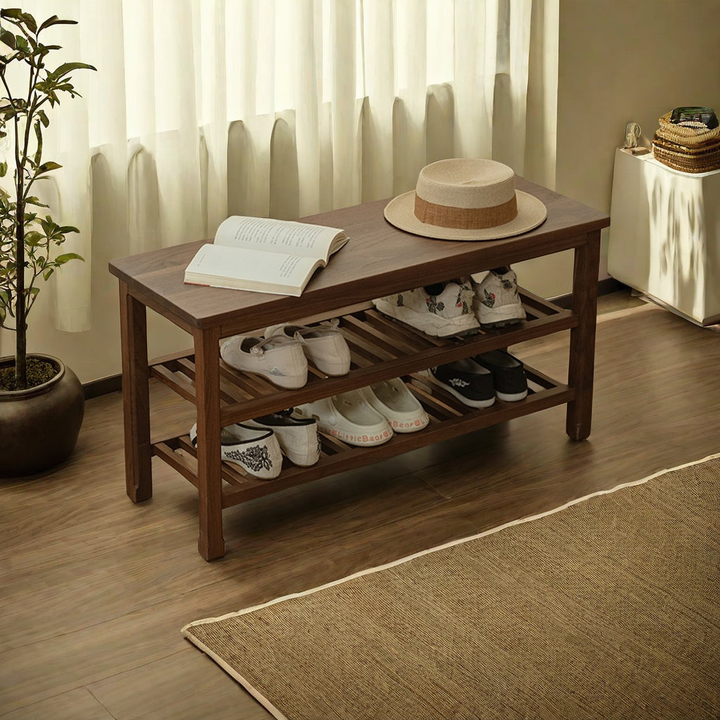 DICIXA 8 Pair Solid Wood Shoe Storage Bench | Wayfair