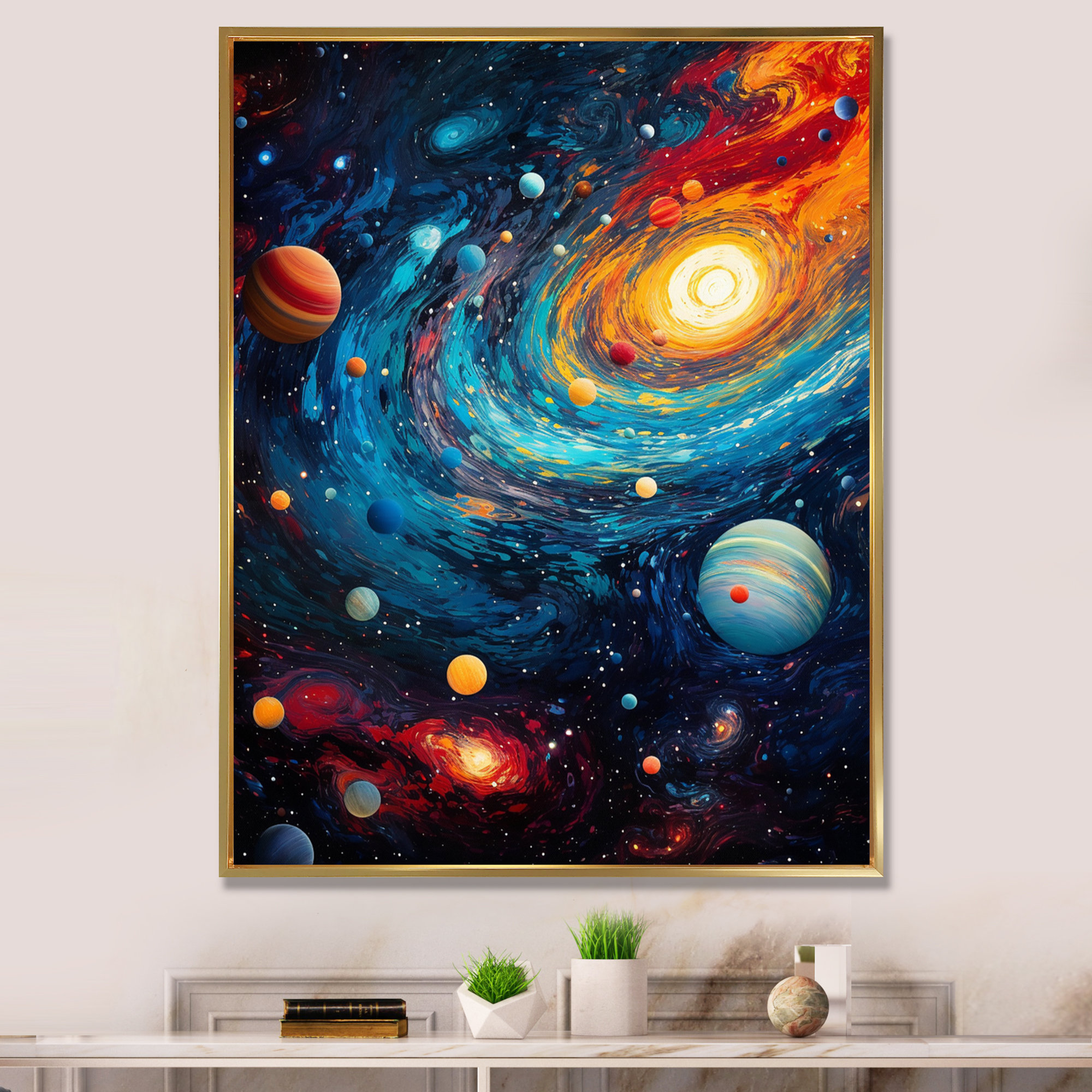Ebern Designs Vibrant Space Galaxy I - Print | Wayfair