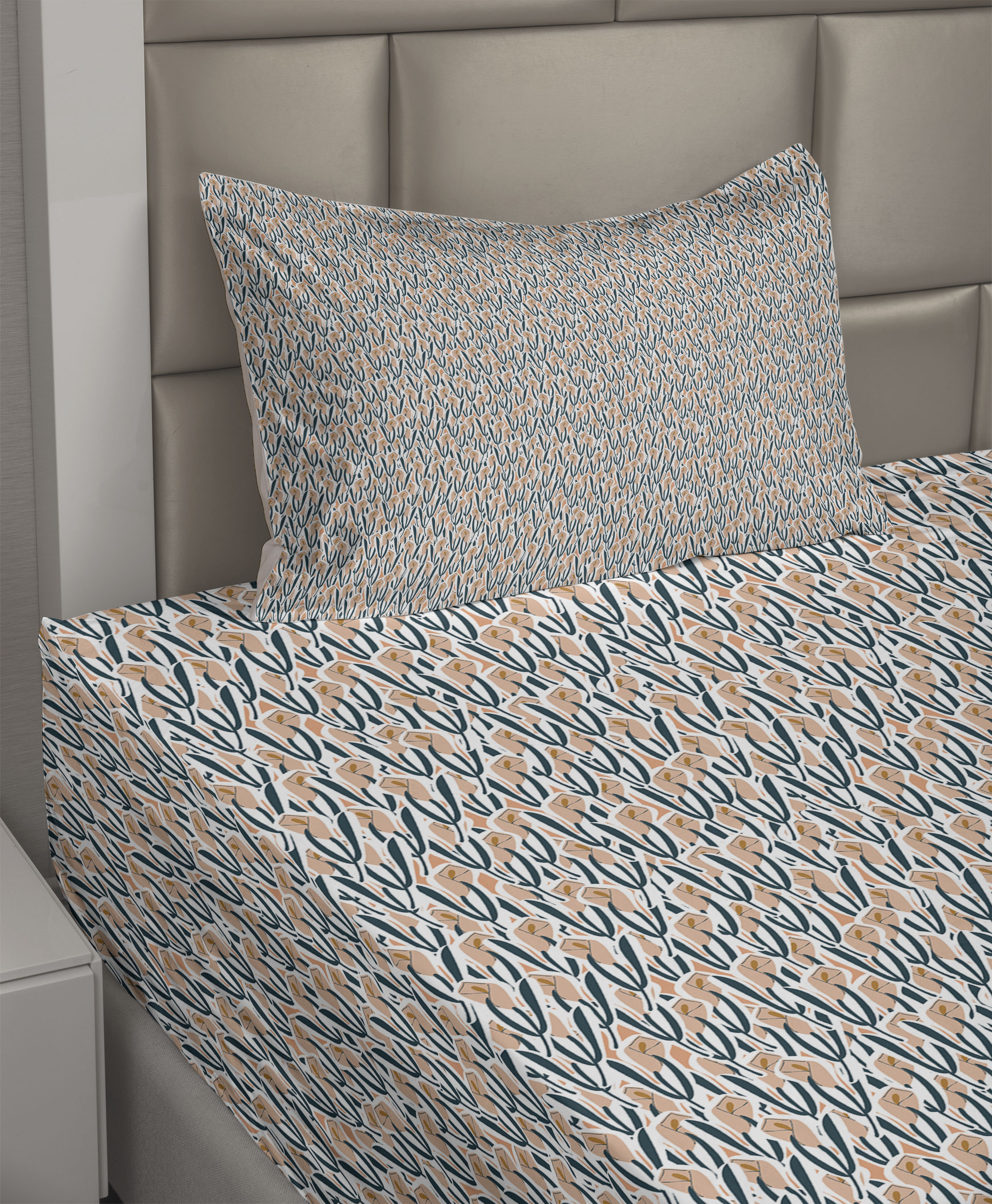 Ambesonne Floral Sheet SetAbstract Calla Lily Flowers Dark Violet Blue ...