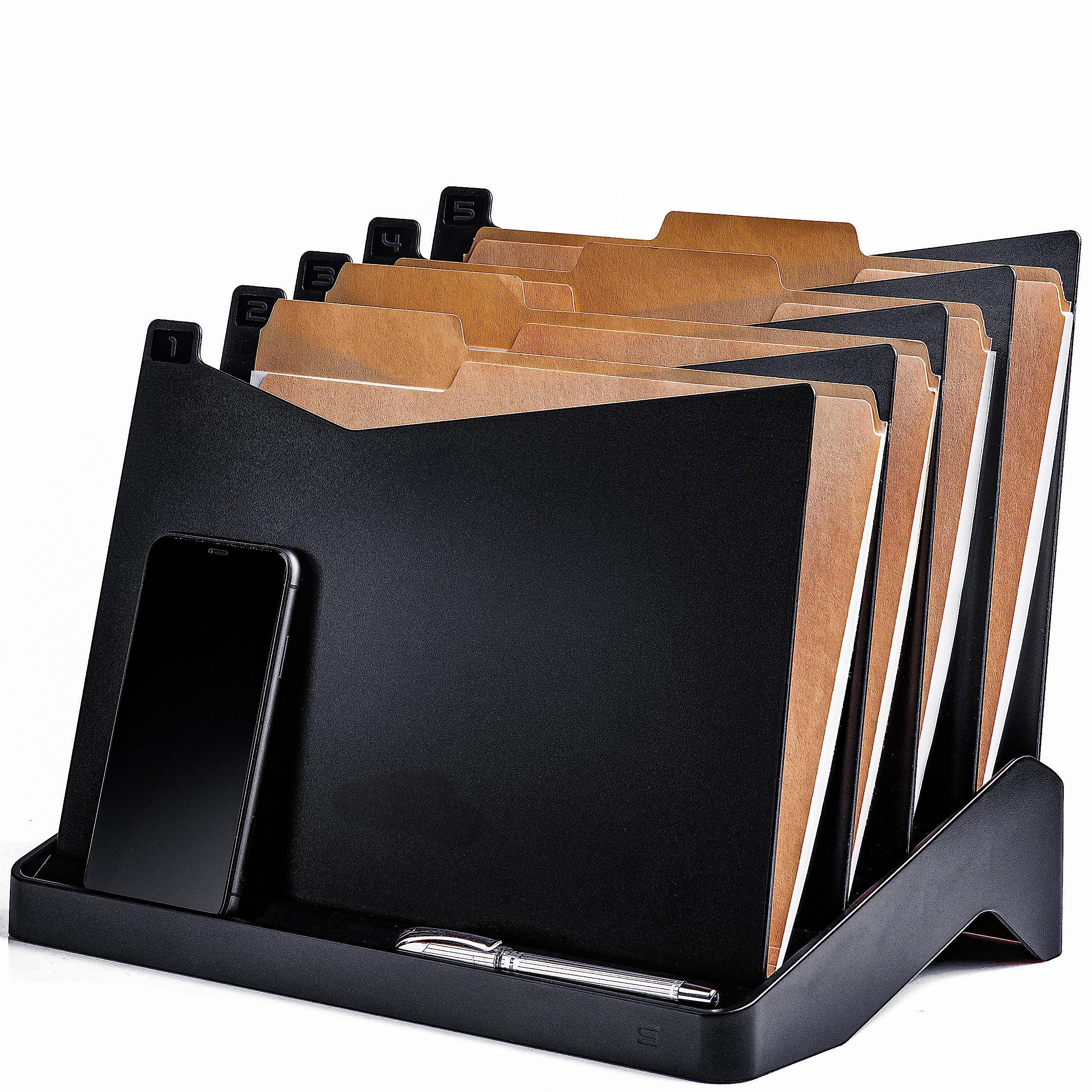 Latitude Run® Desk & Wall File Organizer 5 Slot - Folder File Holder ...