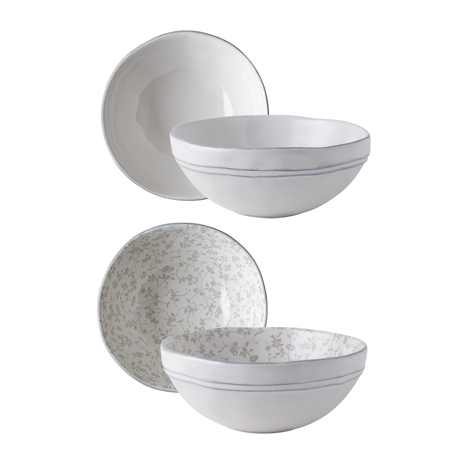 Laura Ashley Artisan Collectables Giftset 4 Bowls 13 Cm 2 Print / 2 ...