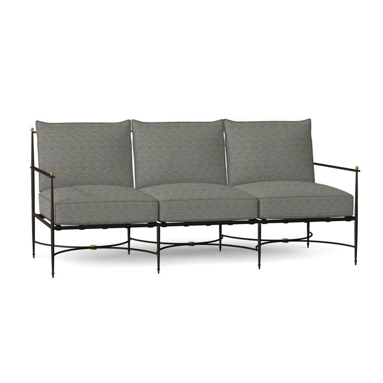 Summer Classics Roma 77'' Powder Coated Aluminum Outdoor Patio Sofa ...